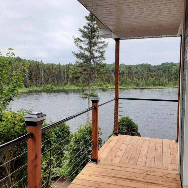 Classic Cable Railing System - I - Timber Post – Gauthier De LaPlante